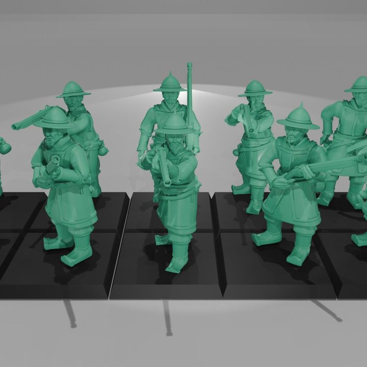 3D Printable Cathay Imperial State Missle Troops by Cosmic Brother Miniatures